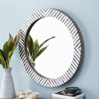 Black and white striped mirror makeover - Cuckoo4Design