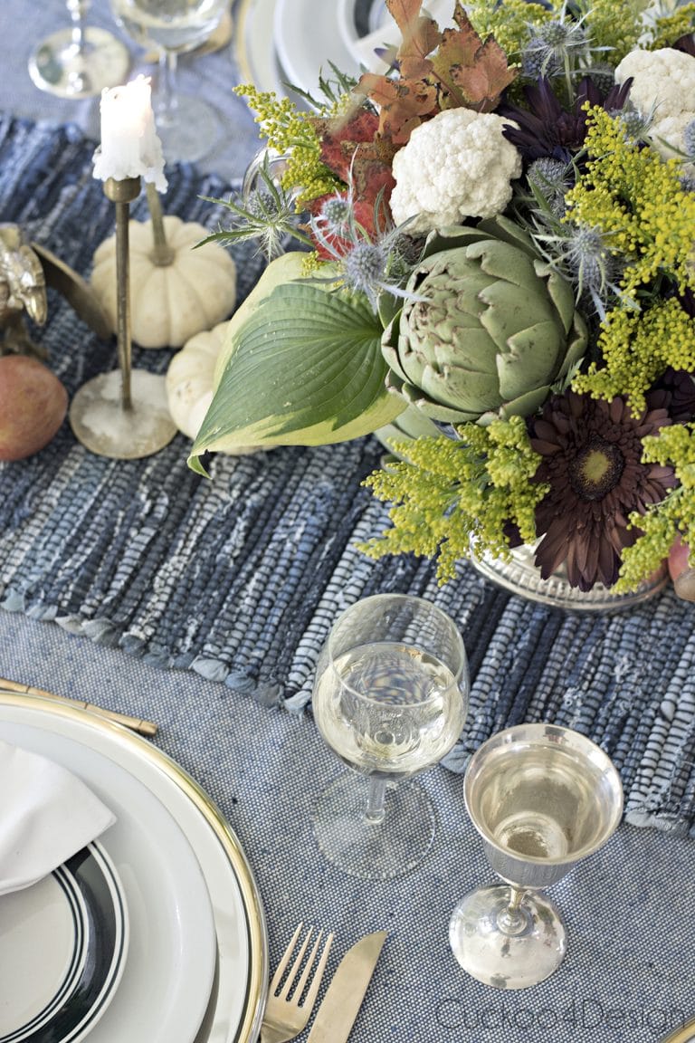 Blue Jeans Tablescape for Fall or Thanksgiving - Cuckoo4Design