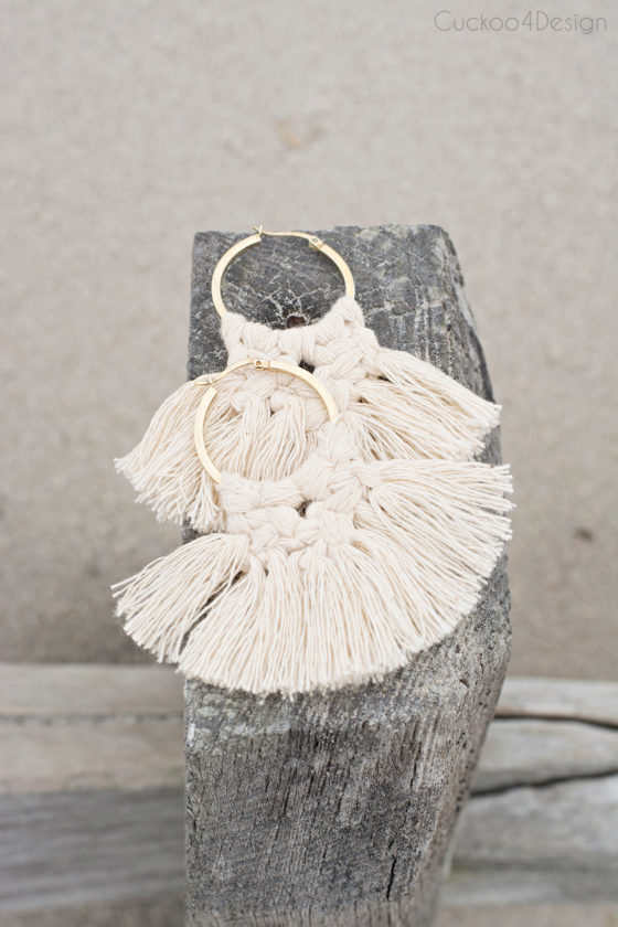 How to make DIY macrame earrings (a step-by-step tutorial) - Cuckoo4Design