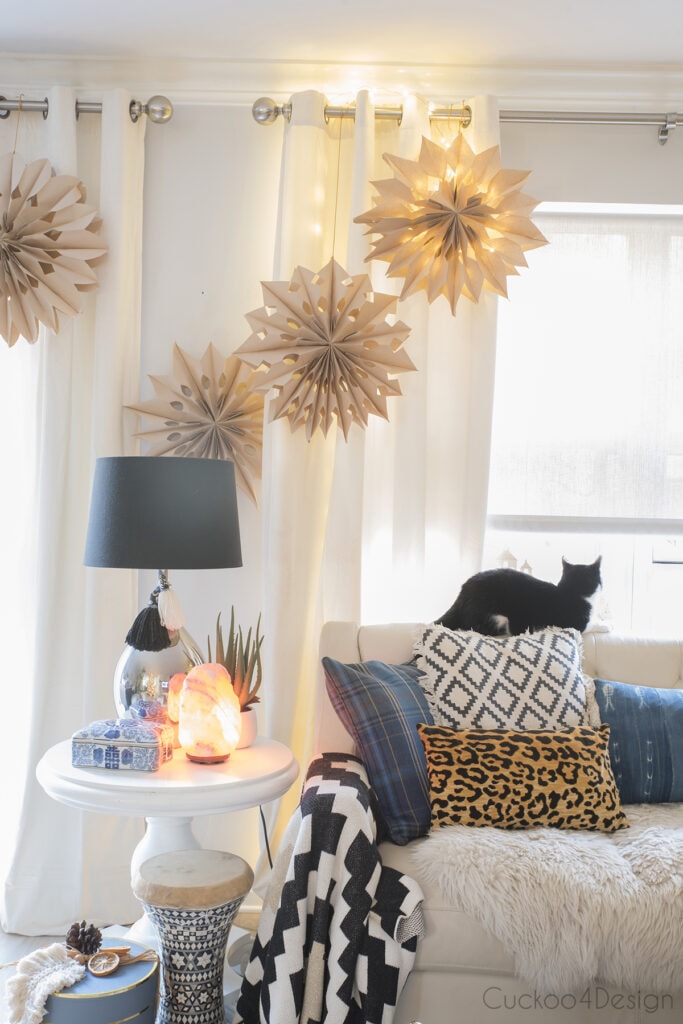 How to make 3D paper bag snowflakes using lunch bags - Cuckoo4Design