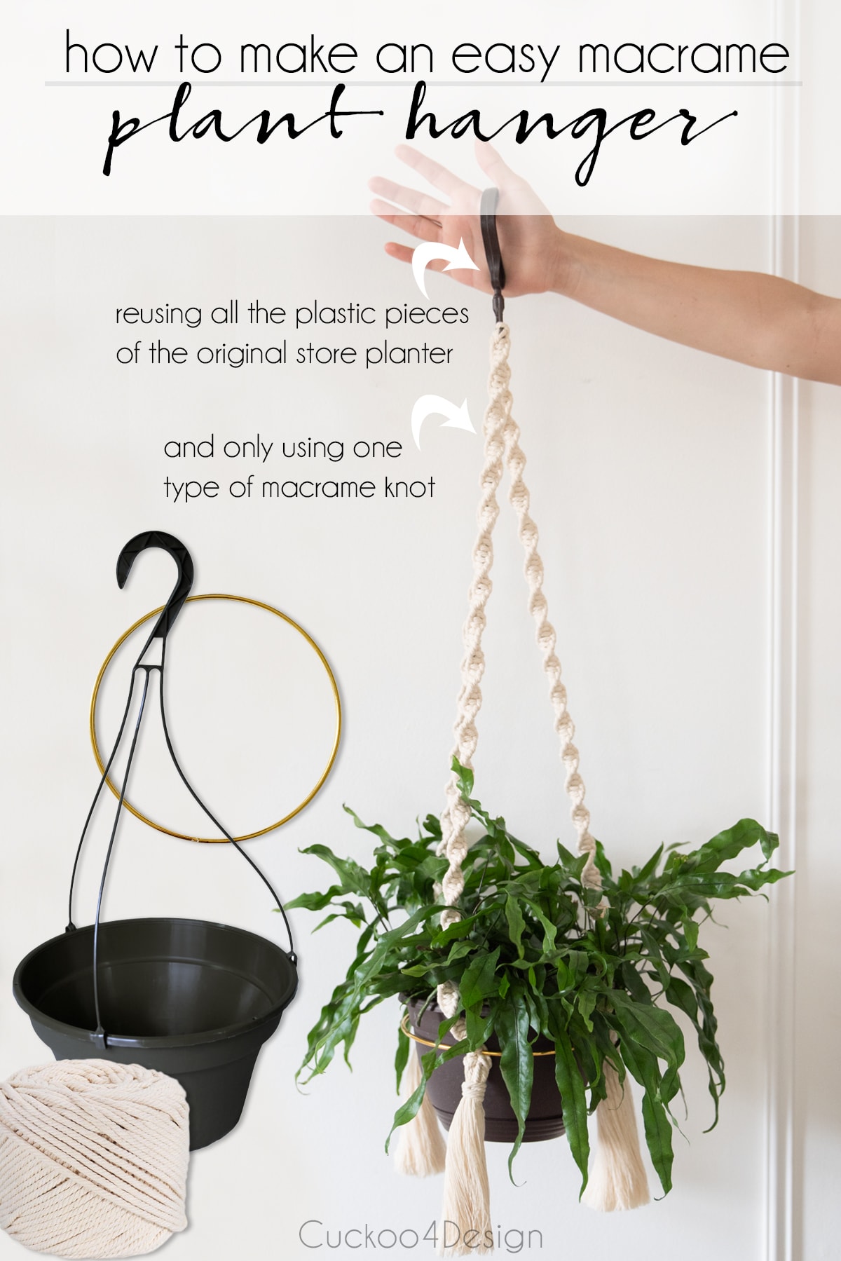 How To Make A Simple Macrame Plant Hanger The Easy Way Cuckoo4Design How To Make A Simple Macrame Plant Hanger The Easy Way Cuckoo4Design
