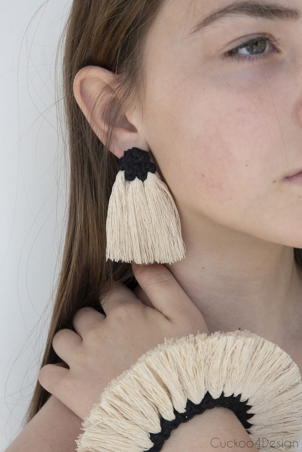 How to make fringe earrings on studs instead of hoops - Cuckoo4Design