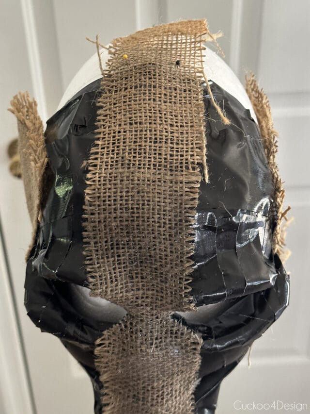 How to make a scary scarecrow mask with burlap for Halloween ...