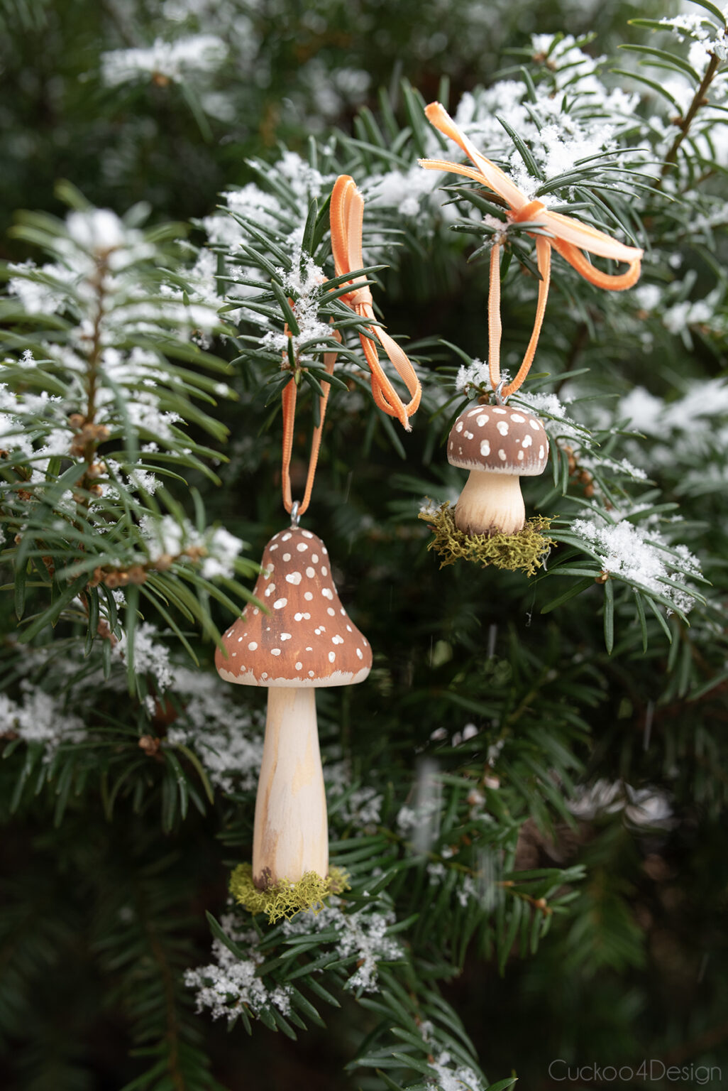 The easiest DIY mushroom Christmas ornaments - Cuckoo4Design