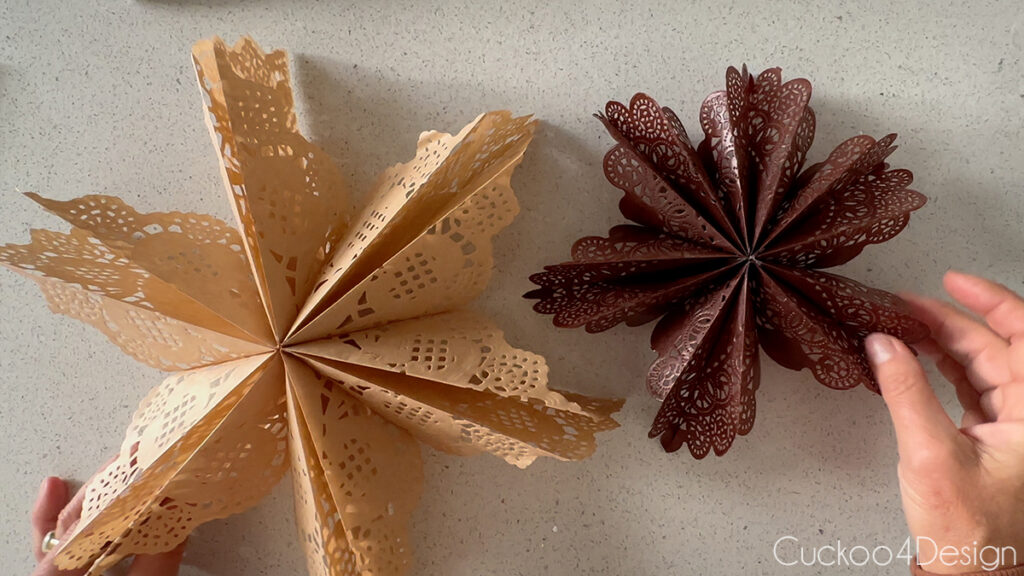 Easy, lacy DIY paper doily snowflakes - Cuckoo4Design