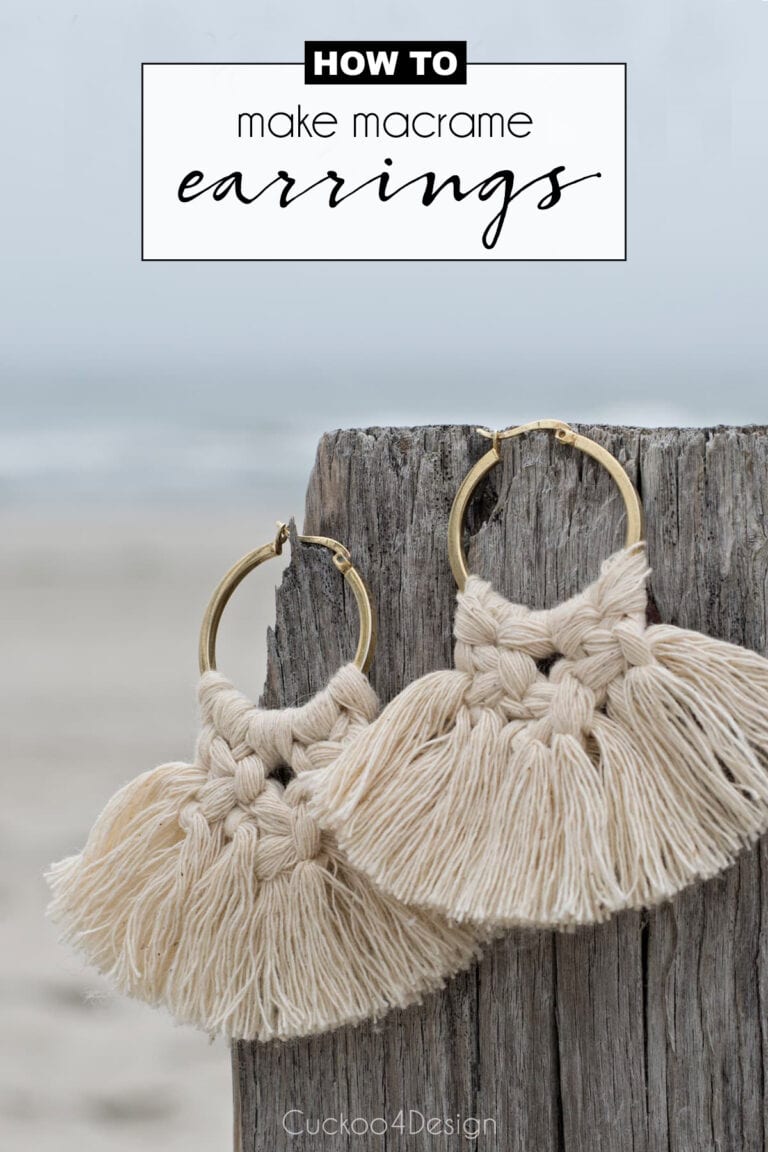How to make DIY macrame earrings (a step-by-step tutorial) - Cuckoo4Design