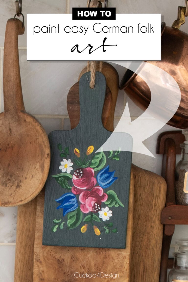 DIY easy folk art called Bauernmalerei with flowers - Cuckoo4Design