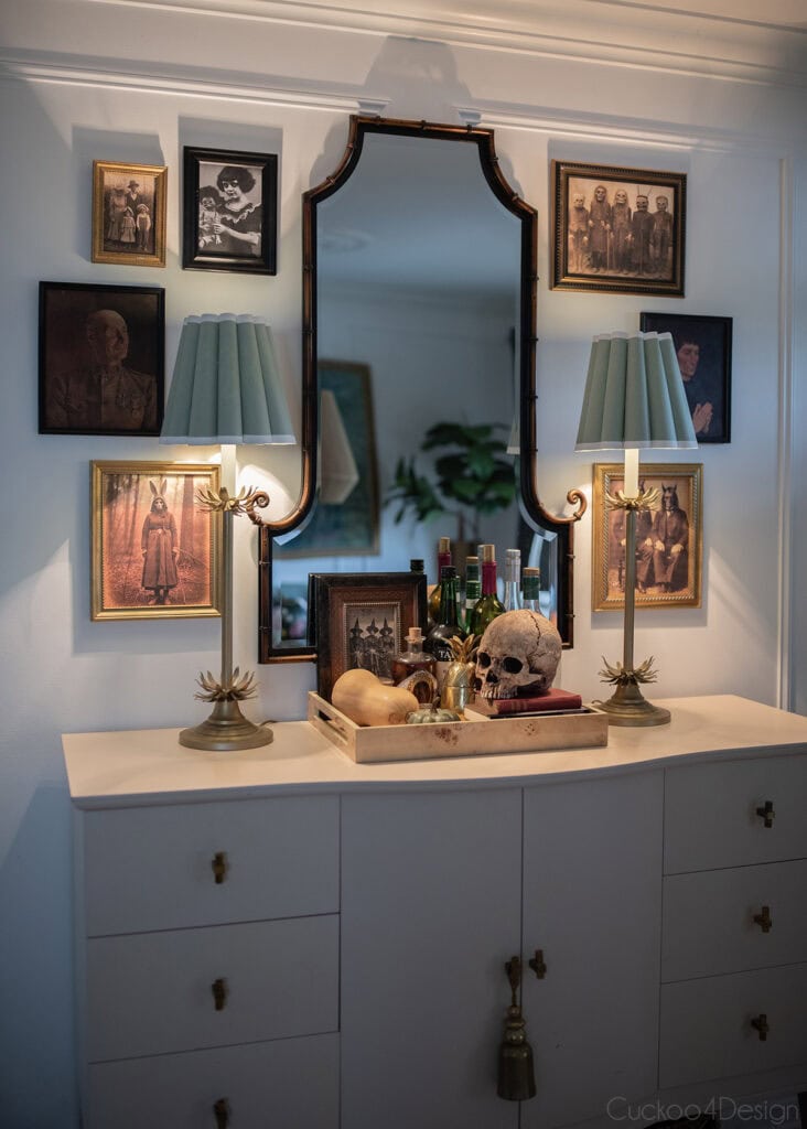 Simple DIY creepy Halloween art using thrifted frames - Cuckoo4Design