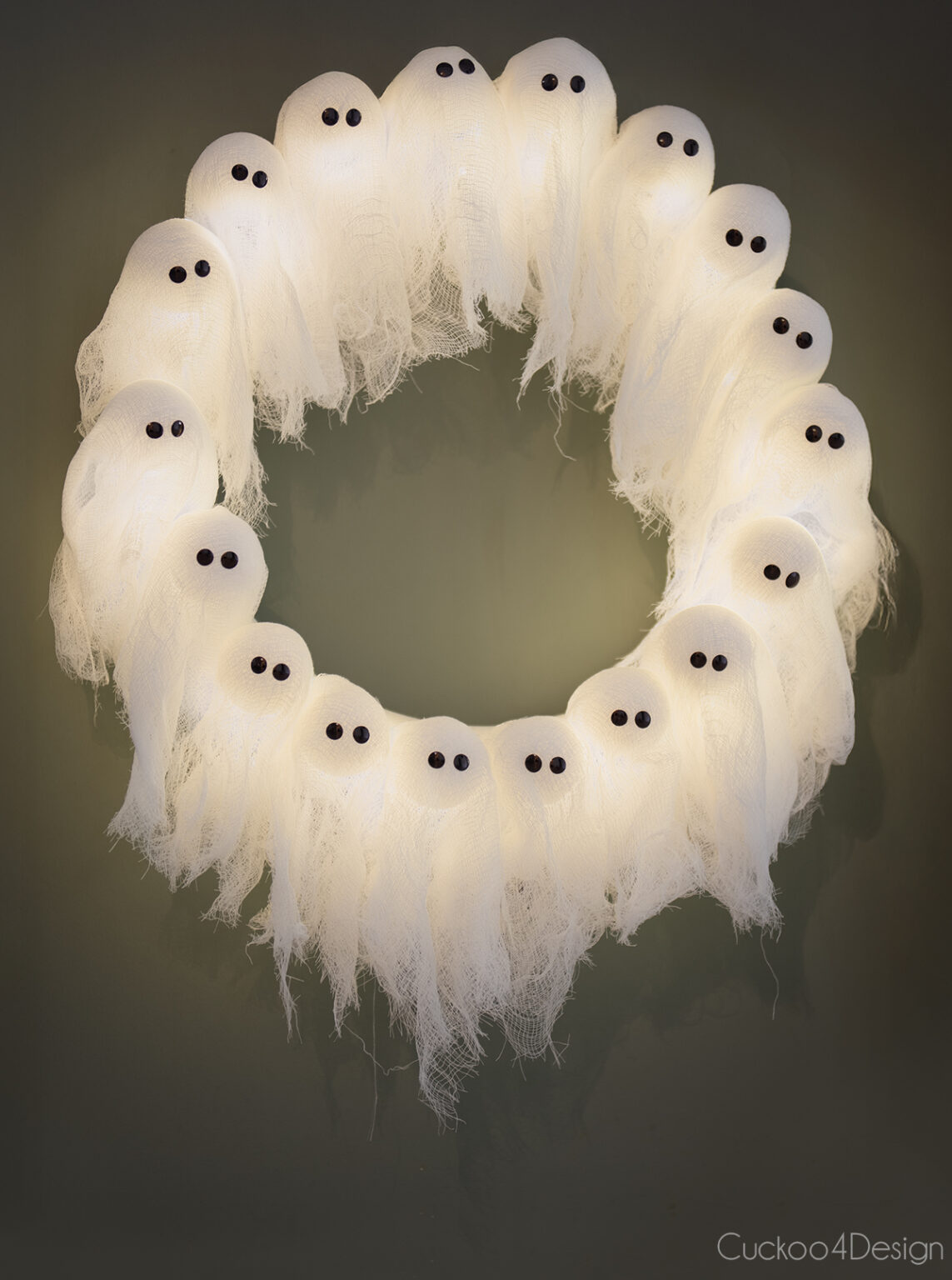 DIY ghost wreath: Pottery Barn dupe for less - Cuckoo4Design